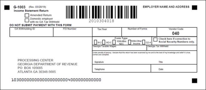 Drake Accounting - GA - Form G-1003