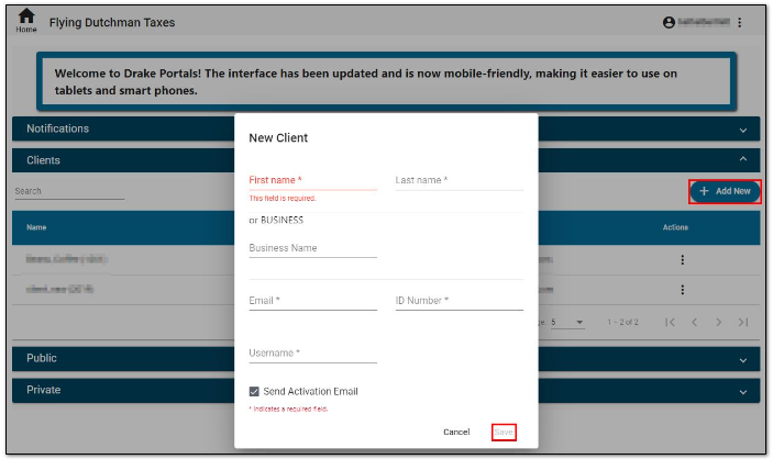 Drake Portals - Employee and Client Settings