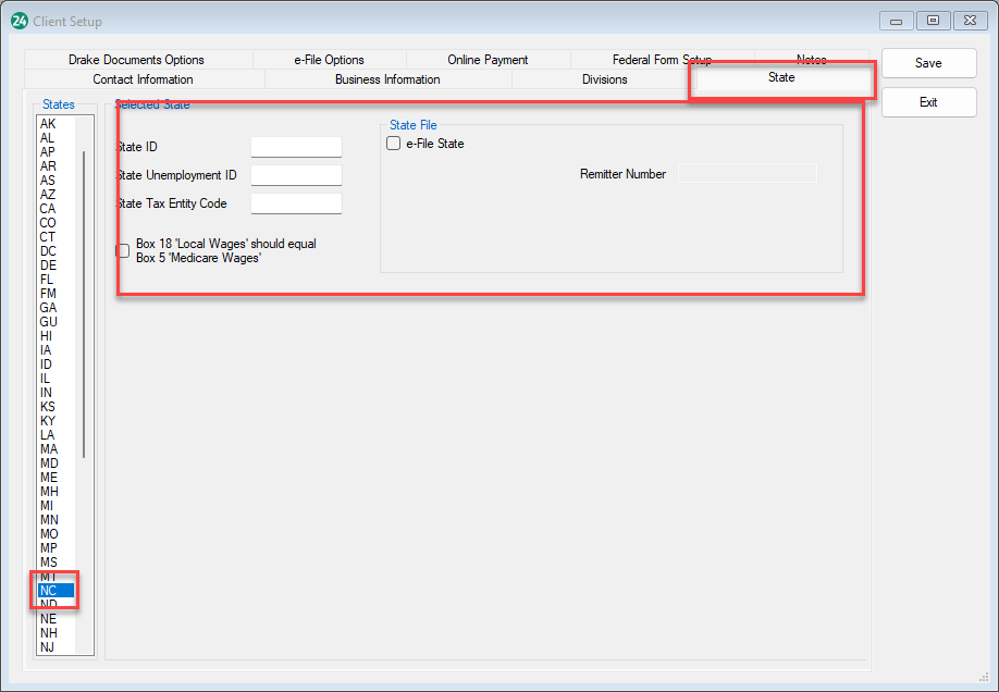Drake Accounting – NC - Server-to-Server e-Filing