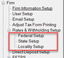 Drake Accounting - Set Up Rates and Withholdings