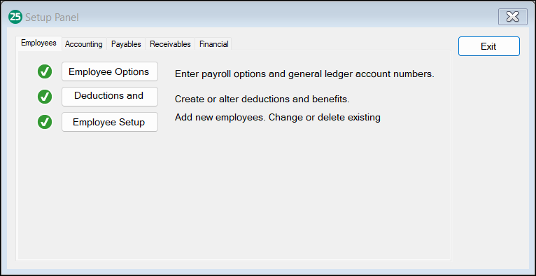 Drake Accounting - Setup Panel