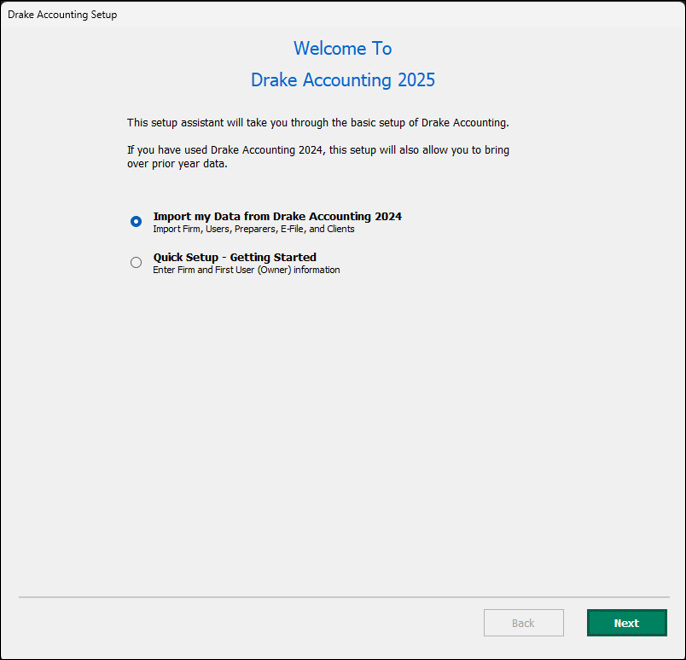 Drake Accounting - DAS 2025 Setup