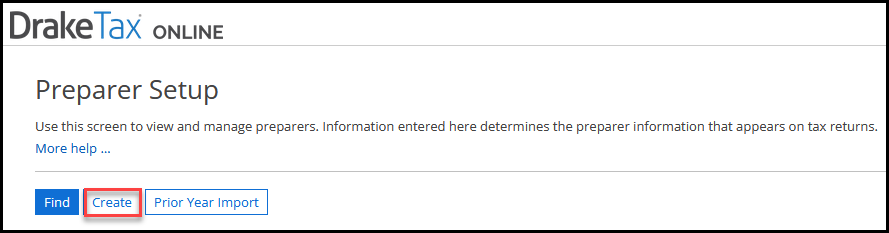 Drake Tax Online - Setting Up Users and Preparers