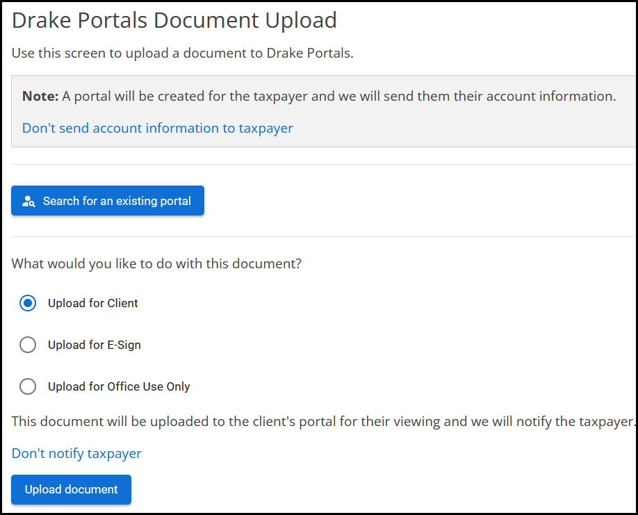 Drake Tax Online - Drake Portals Integration