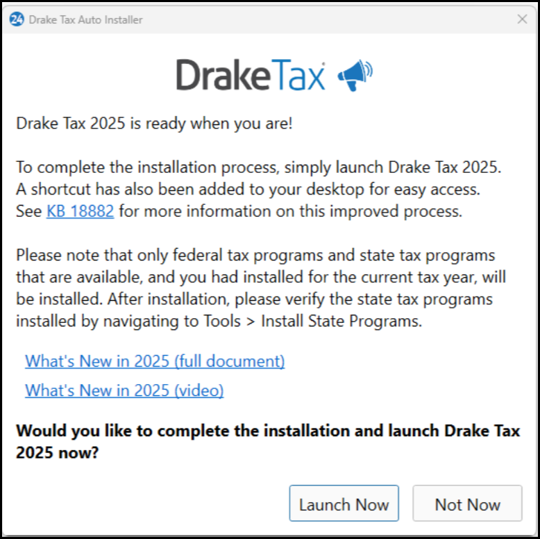 Drake Tax - Auto-Install and Auto-Update