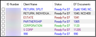 Drake Tax - EF Return Selector - Colors
