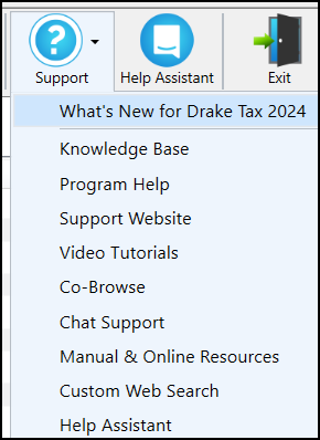 Drake Tax - Drake Software Help Menus