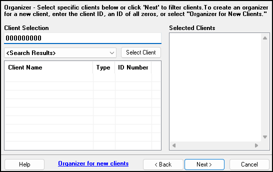 Drake Tax - Organizers: Client Blank Fillable Organizers