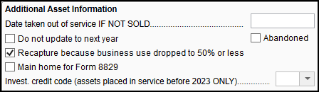 Drake Tax - 1040: Recapturing Depreciation