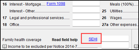 Drake Tax - Family Healthcare Coverage