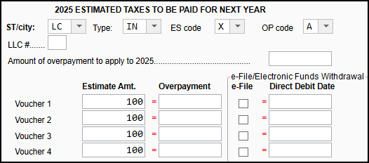 Drake Tax - PA: LOCAL Returns