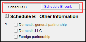 Drake Tax - 1065 - Schedule B and Schedule B-1