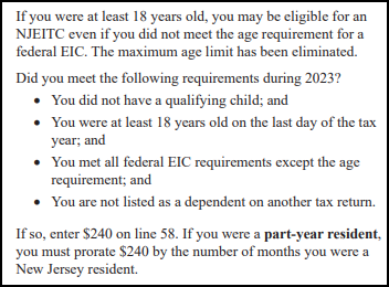 Drake Tax - NJ - New Jersey Earned Income Tax Credit (NJEITC)