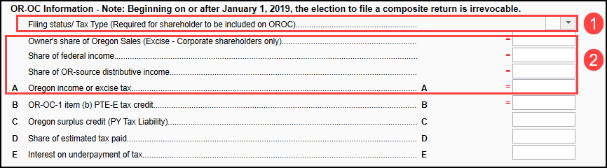 Drake Tax - OR - Form OR-OC Composite Return