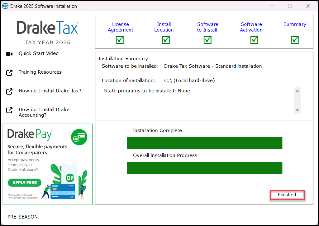 Drake Tax - Installation
