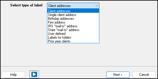 Drake Tax - Mailing Labels and Printing Options
