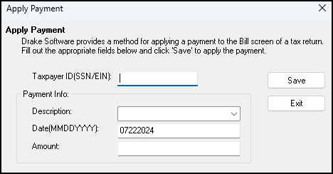 Drake Tax - Importing Client Payment Information to the Bill